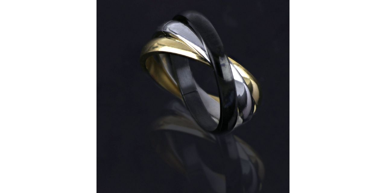 Stainless steel triple wedding ring 3 mm | Asimetrico.gr