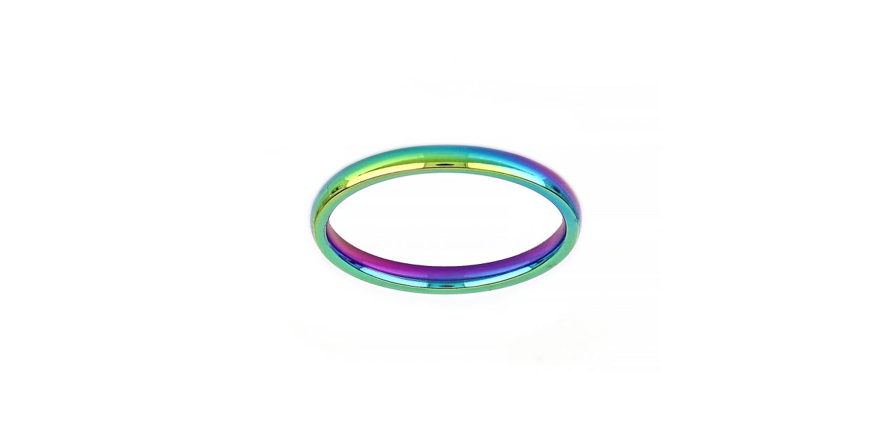 Stainless steel wedding ring 2mm with multicolor coating DA12031 ...