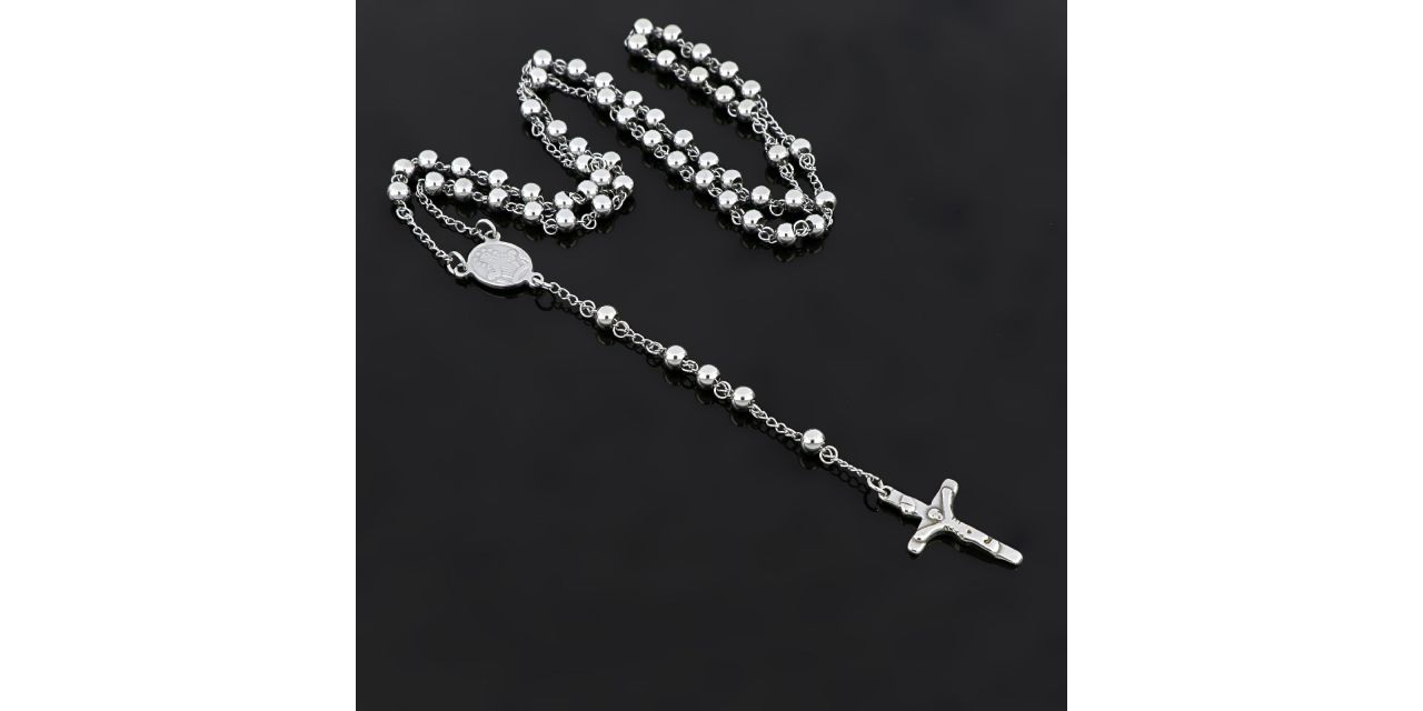 Ανδρικό ροζάριο ατσάλινο σε λευκό χρώμα - Ανδρικά ροζάρια από ατσάλι ...