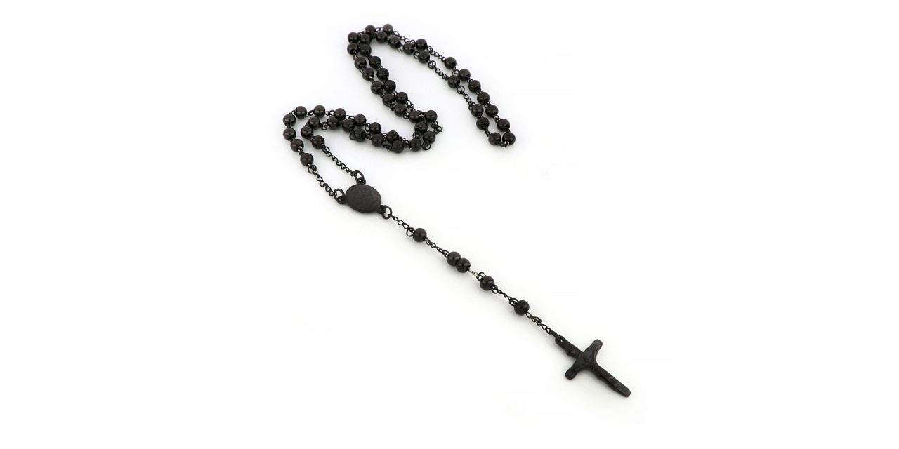 Ανδρικό ροζάριο ατσάλινο σε μαύρο χρώμα - Ανδρικά ροζάρια από ατσάλι ...